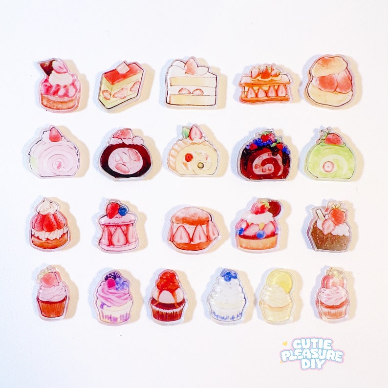 Choose Your Own Custom Set of Acrylic Foods Crocs Charms Keychain Clip ...