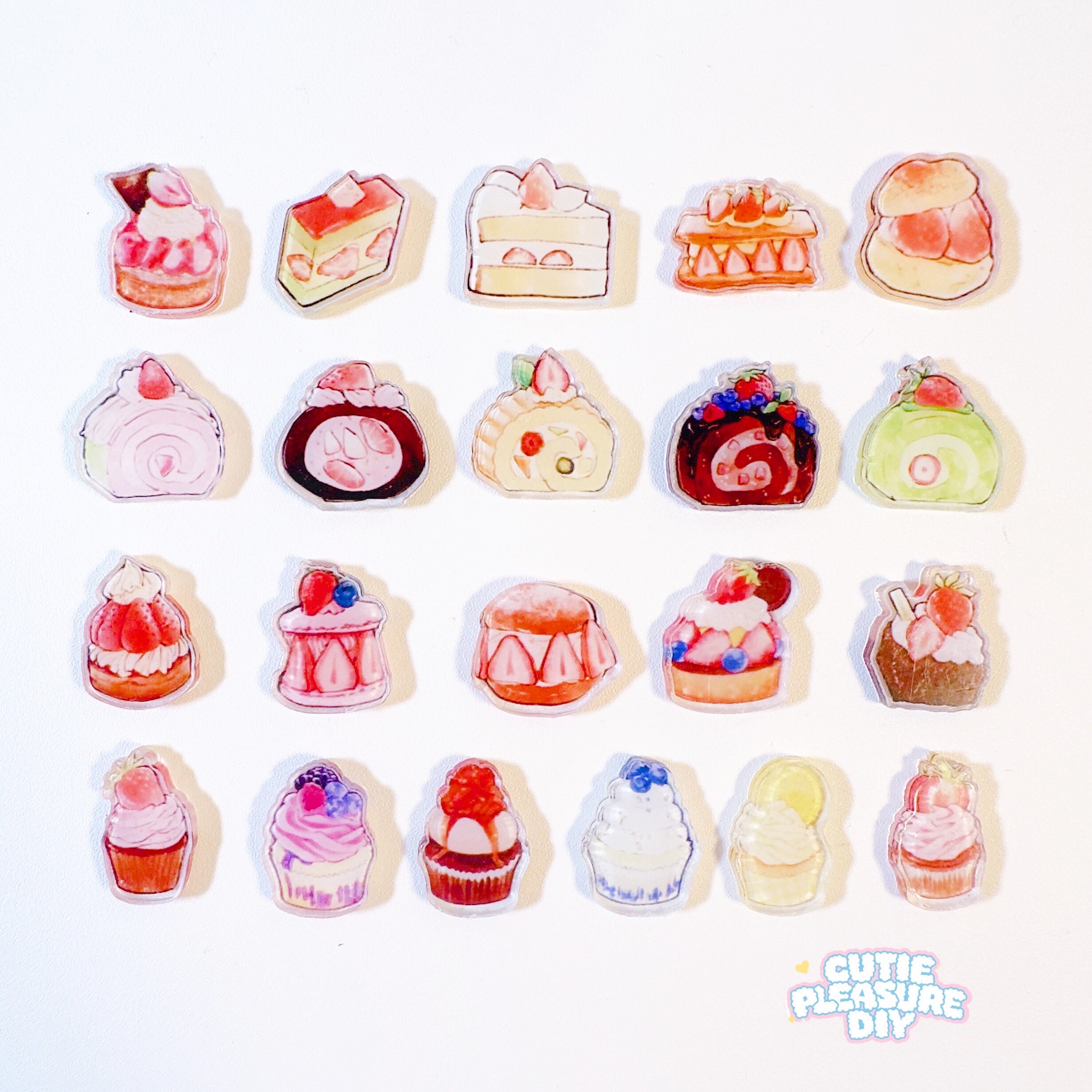 Choose Your Own Custom Set of Acrylic Foods Crocs Charms Keychain Clip ...