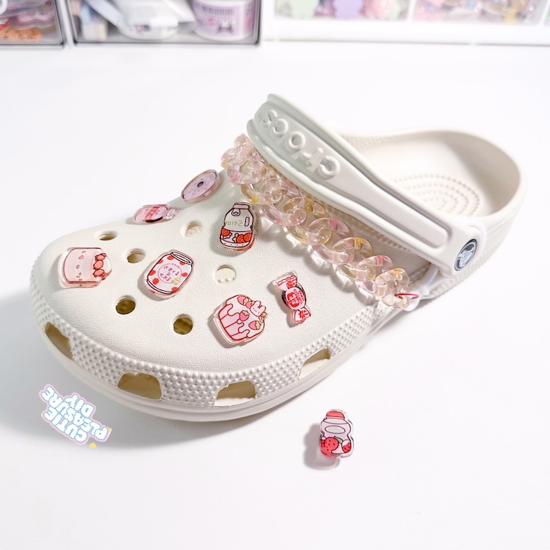 Choose Your Own Custom Set of Acrylic Foods Crocs Charms Keychain Clip ...