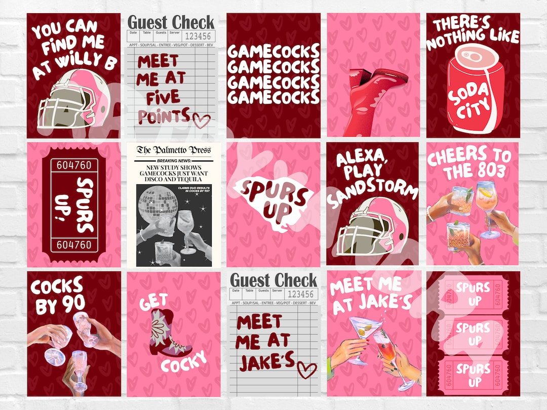 27 University of South Carolina Pink Usc Wall Art Gamecock Posters ...
