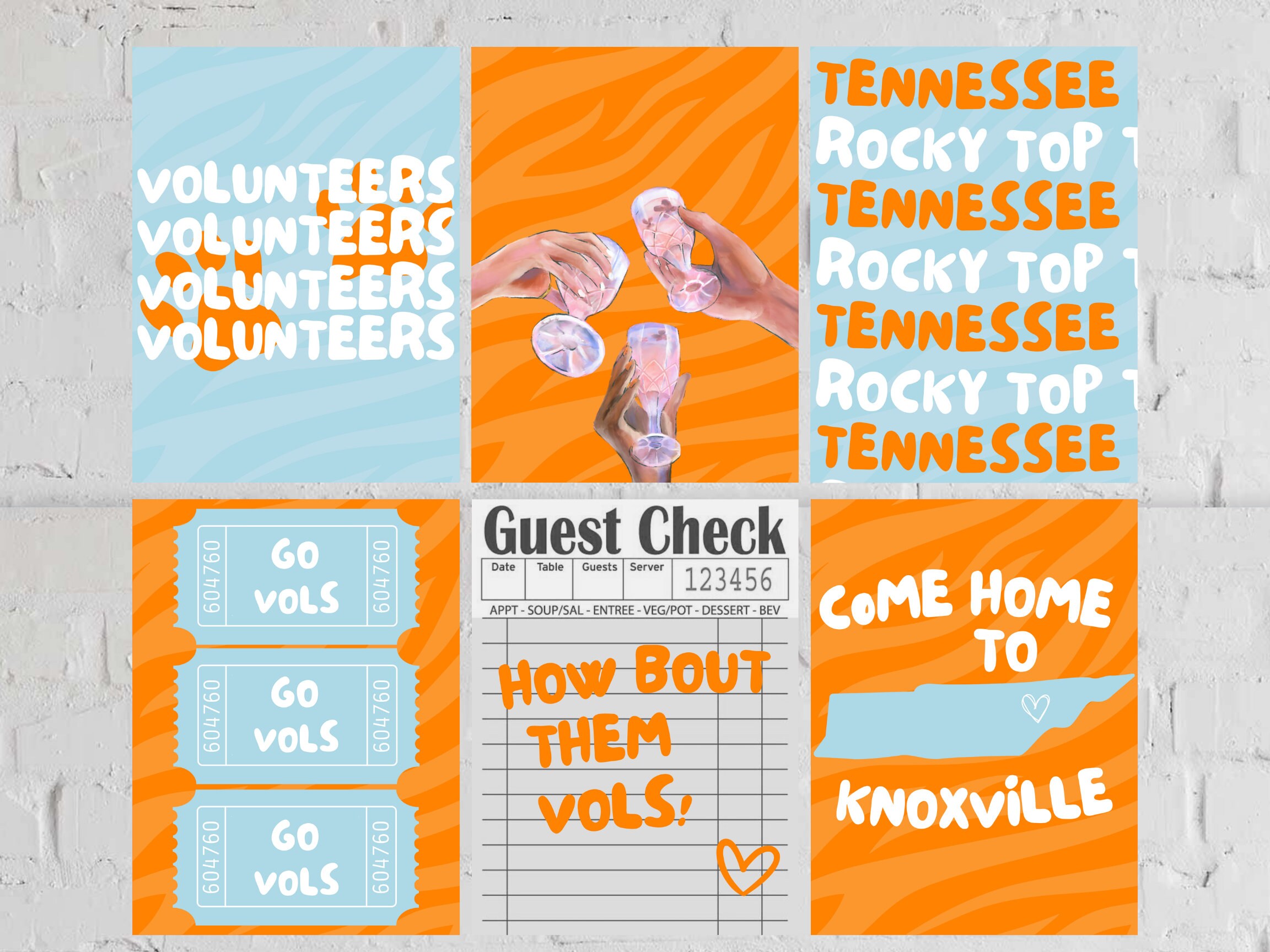 31 UNIVERSITY OF TENNESSEE Blue and Orange Posters Knoxville Tn Prints ...