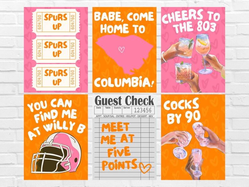 20 University of South Carolina Orange Pink Usc Wall Art Gamecock ...