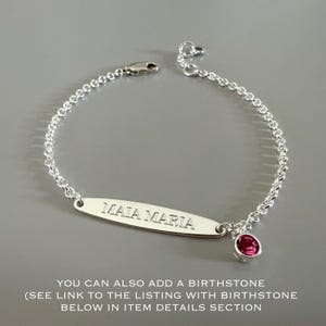 Engraved Sterling Silver Name Bar Bracelet, Personalized Jewellery Gift ...