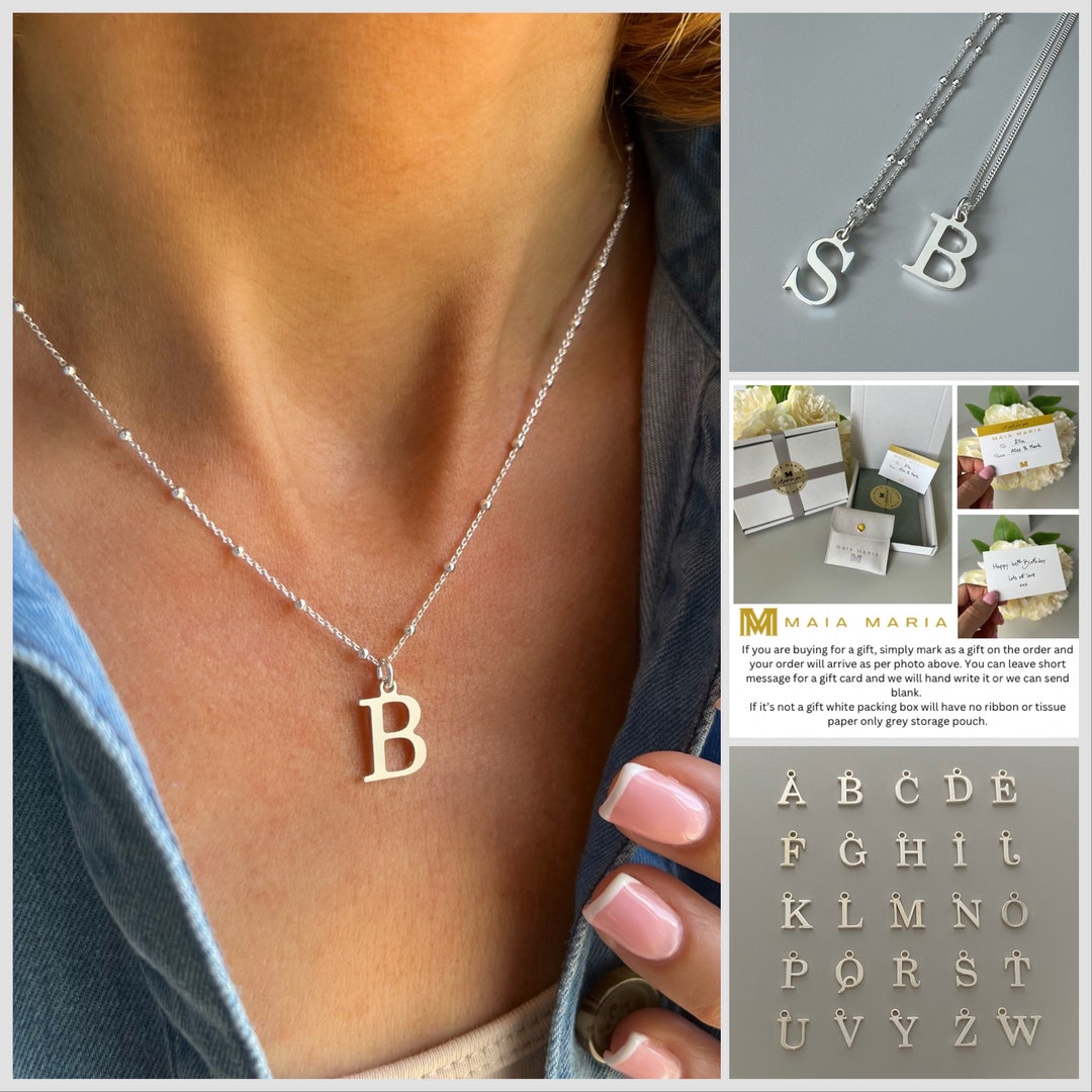 Initial Necklace Custom Letter Necklace Monogram Necklace - Etsy