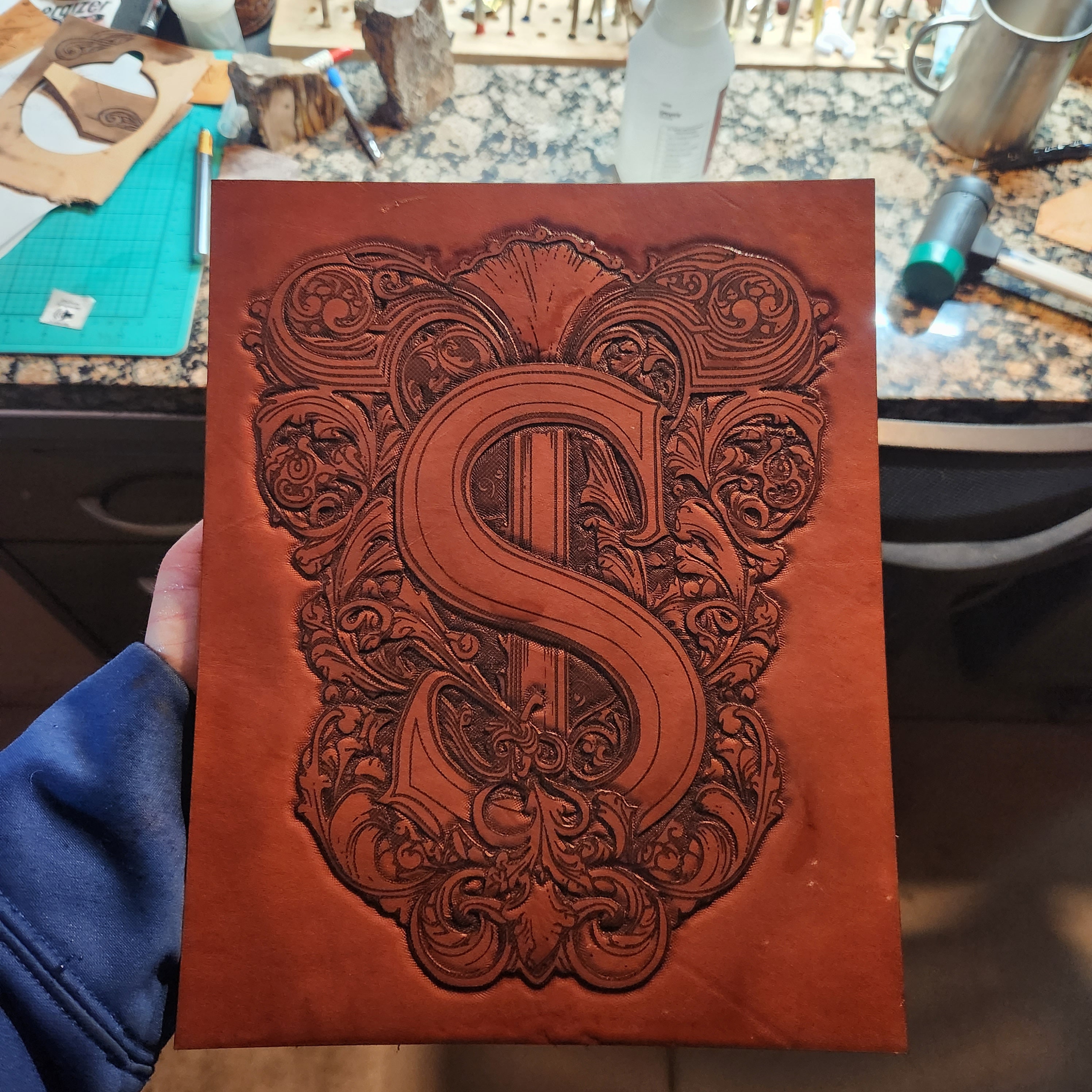 Tooled Leather Letter Art - Etsy