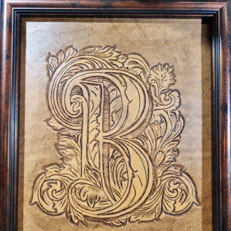 Tooled Leather Letter Art - Etsy