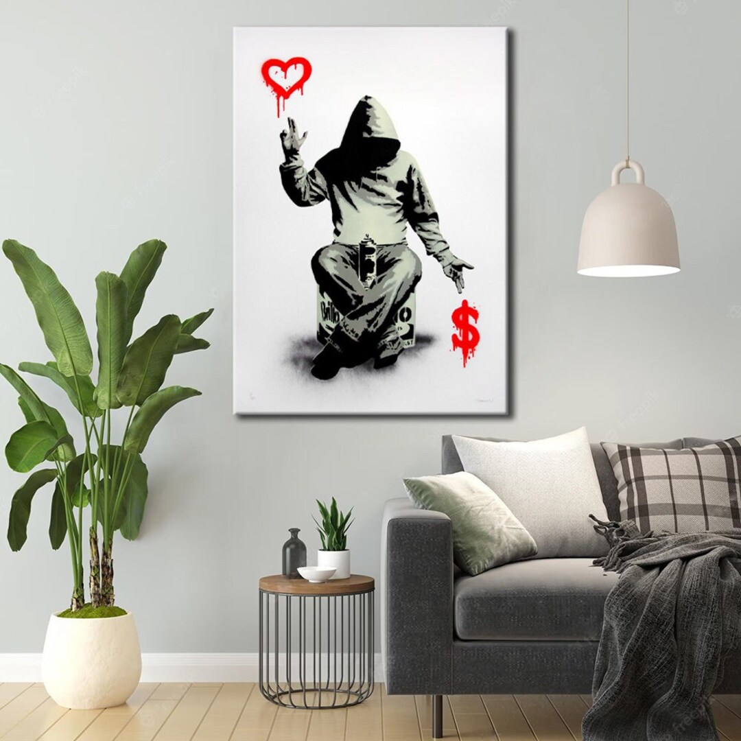 Banksy Love or Money Wall Art, Banksy Love or Money Canvas Art, Banksy ...