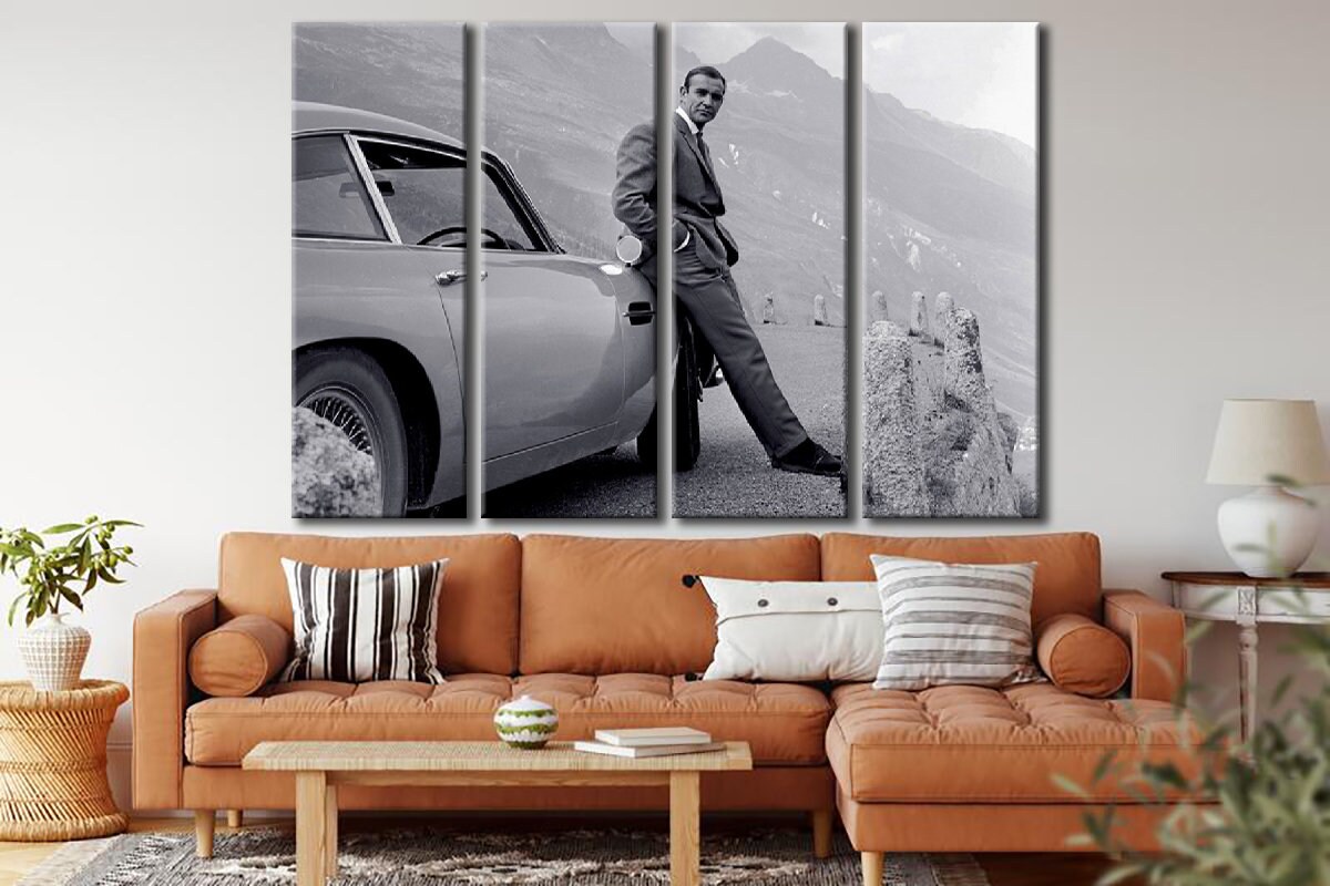 James Bond Wall Art, Sean Connery Canvas Art, Sean Connery and Aston ...