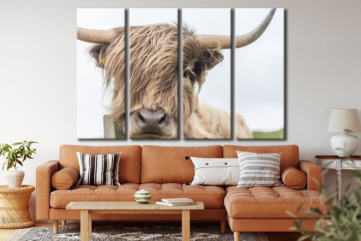 Highland Cow Wall Art Highland Cow Canvas Design Highland - Etsy