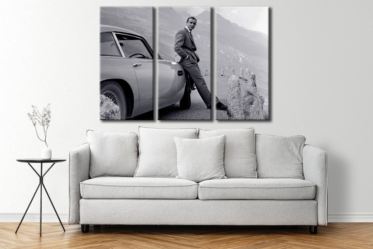 James Bond Wall Art, Sean Connery Canvas Art, Sean Connery and Aston ...