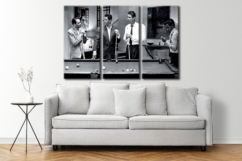 The Rat Pack Playing Pool Wall Art, the Rat Pack Canvas Art, Playing ...