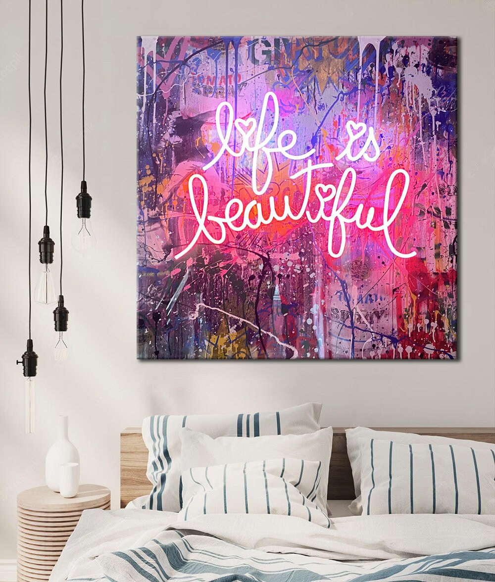 Banksy Life is Beautiful Wall Art, Banksy Life is Beautiful Canvas Art ...