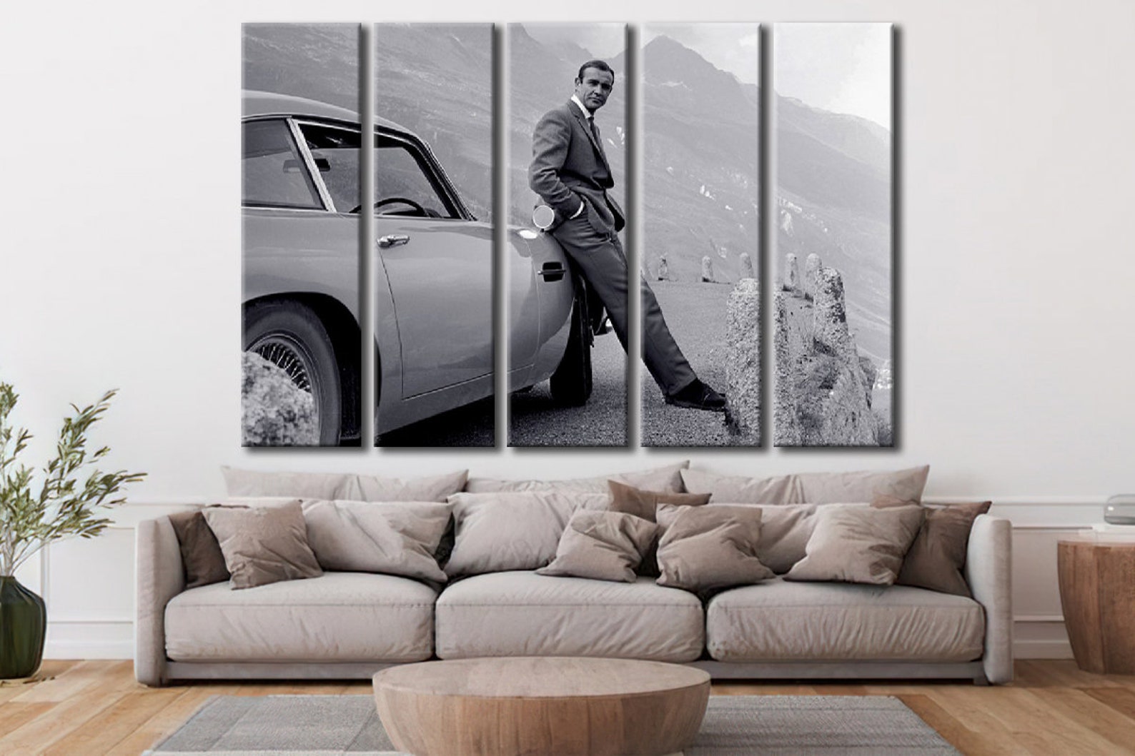 James Bond Wall Art, Sean Connery Canvas Art, Sean Connery and Aston ...