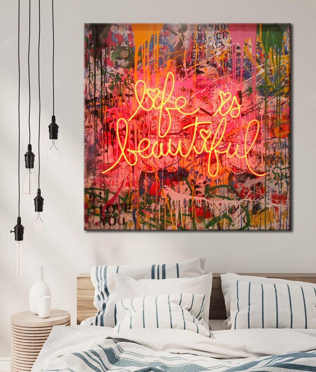 Banksy Life is Beautiful Wall Art Banksy Life is Beautiful - Etsy