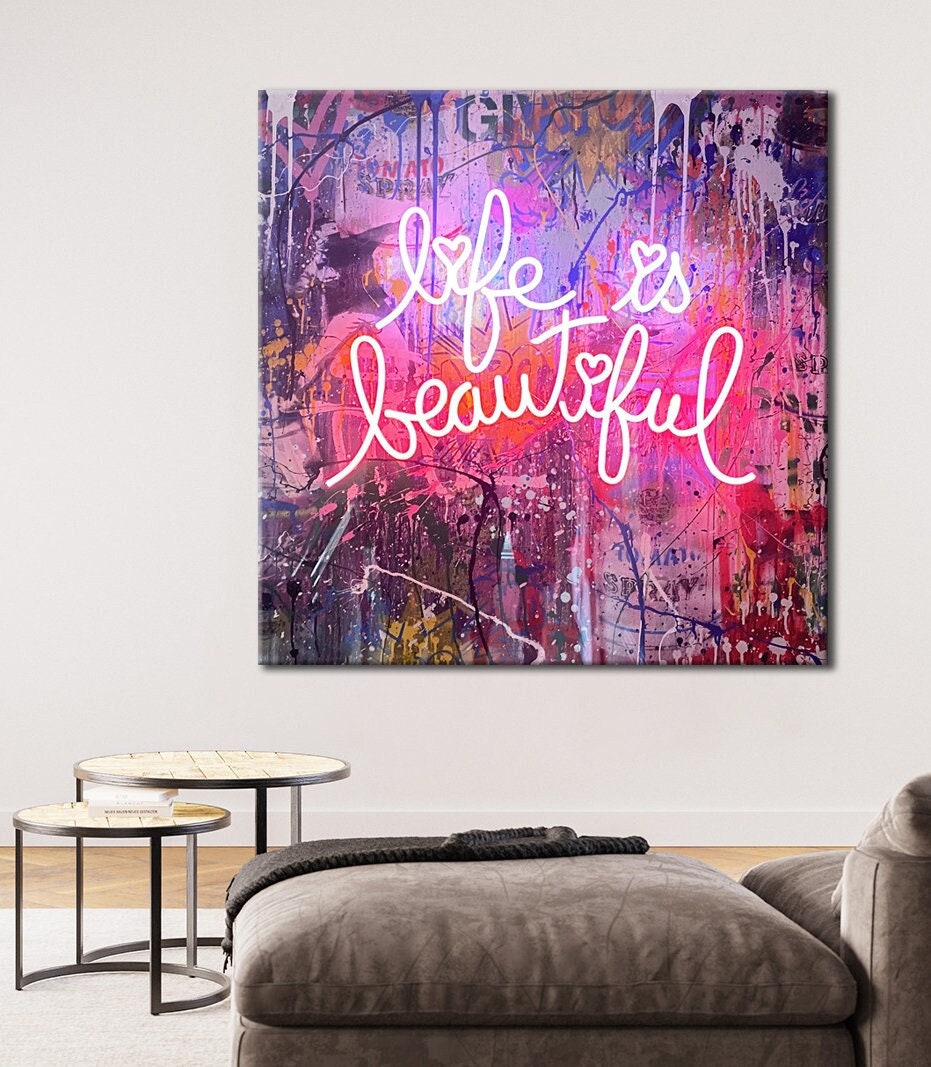 Banksy Life is Beautiful Wall Art, Banksy Life is Beautiful Canvas Art ...