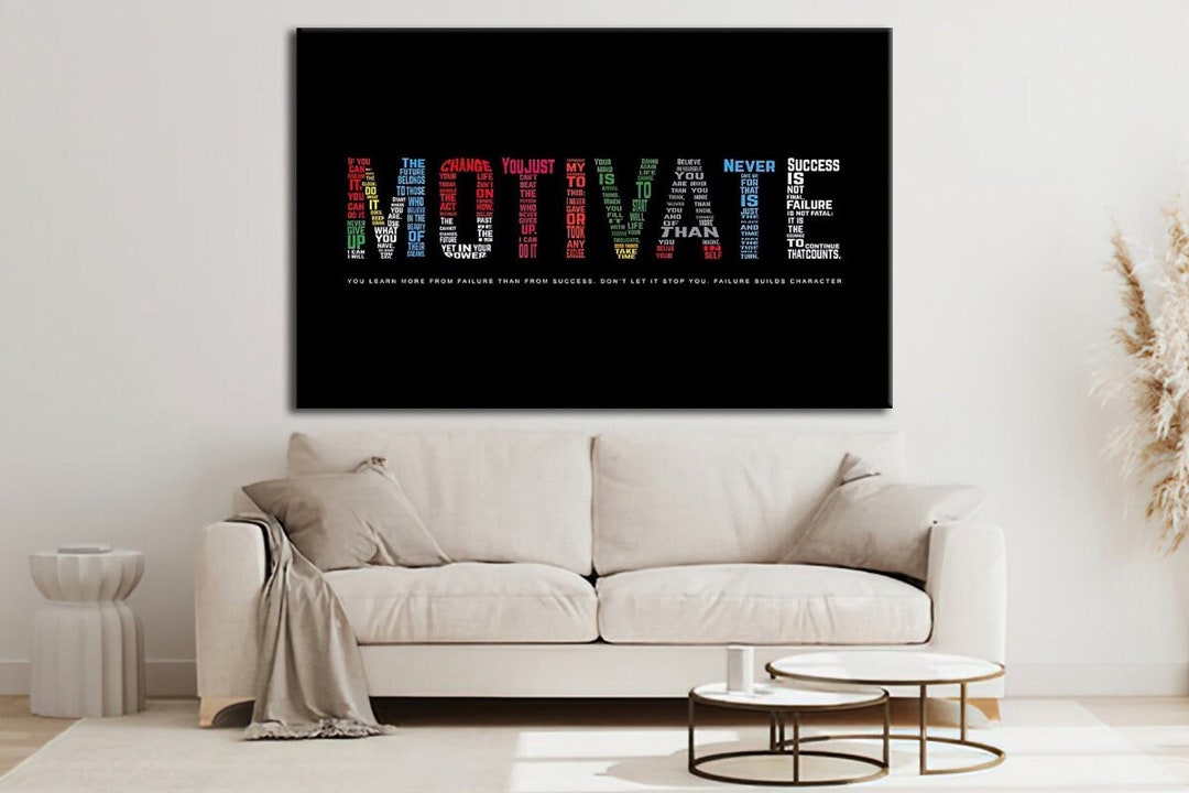 Motivate Wall Art, Colorful Motivate Canvas Art, Motivation Home Decor ...