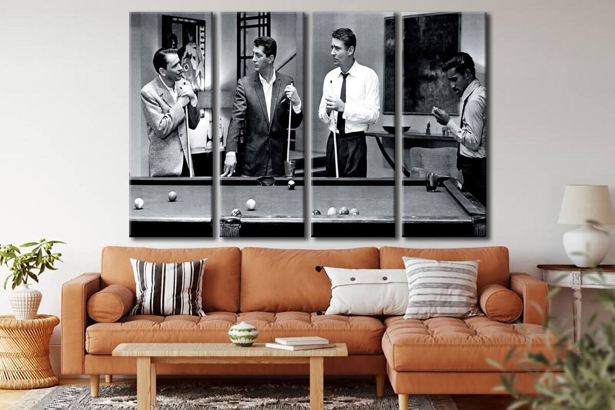 The Rat Pack Playing Pool Wall Art, the Rat Pack Canvas Art, Playing ...