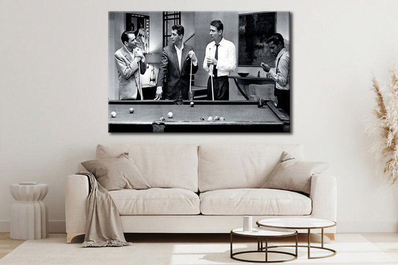 The Rat Pack Playing Pool Wall Art, the Rat Pack Canvas Art, Playing ...