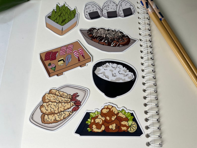 Appetizers Food Sticker 7 Pack - Anime Food - Etsy