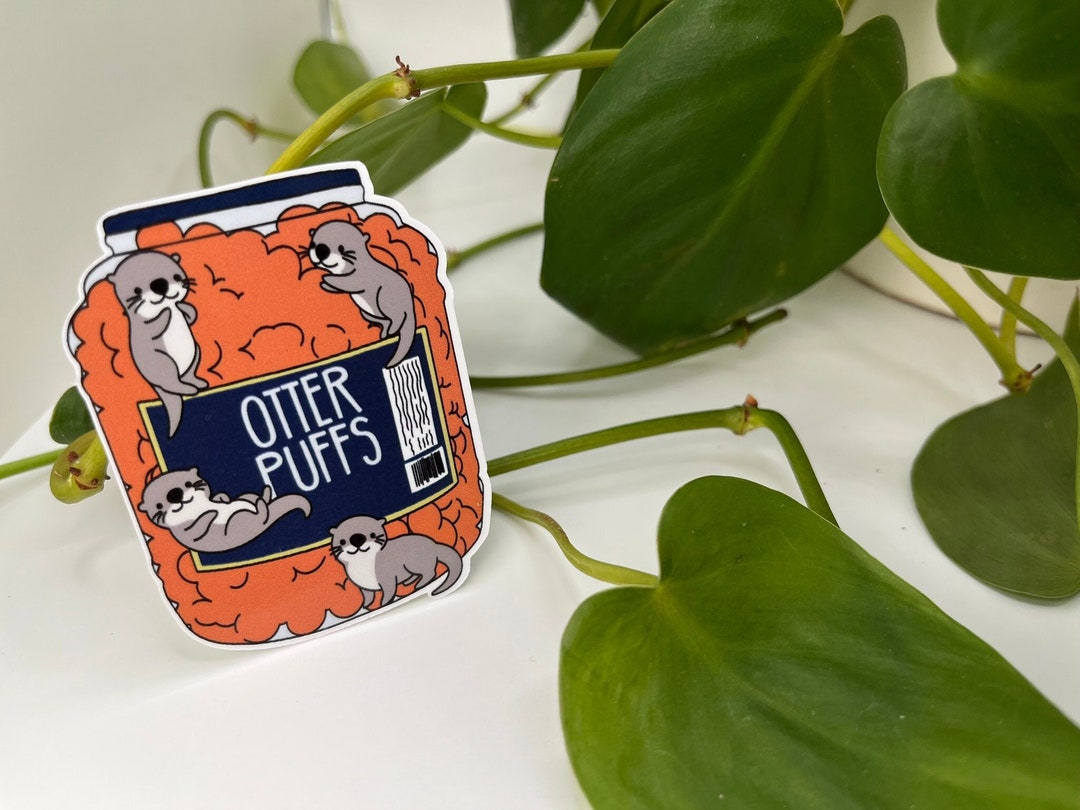 Otter Puffs Sticker Otter Sticker Cheese Balls - Etsy