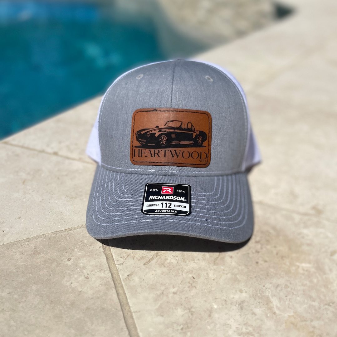 Custom Sports Car Leather Patch Trucker Hat for Boys or Men, a Sports ...