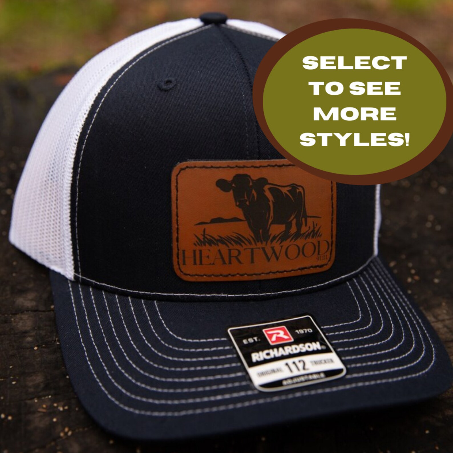 Custom Cow Leather Patch, Richardson, Men's/boys, Father/son, Baseball ...