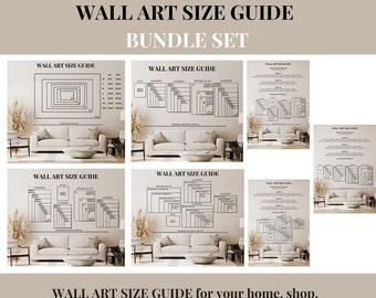 Wall Art Size Guide Set of 2, Frame Size Guide, Print Size Guide ...