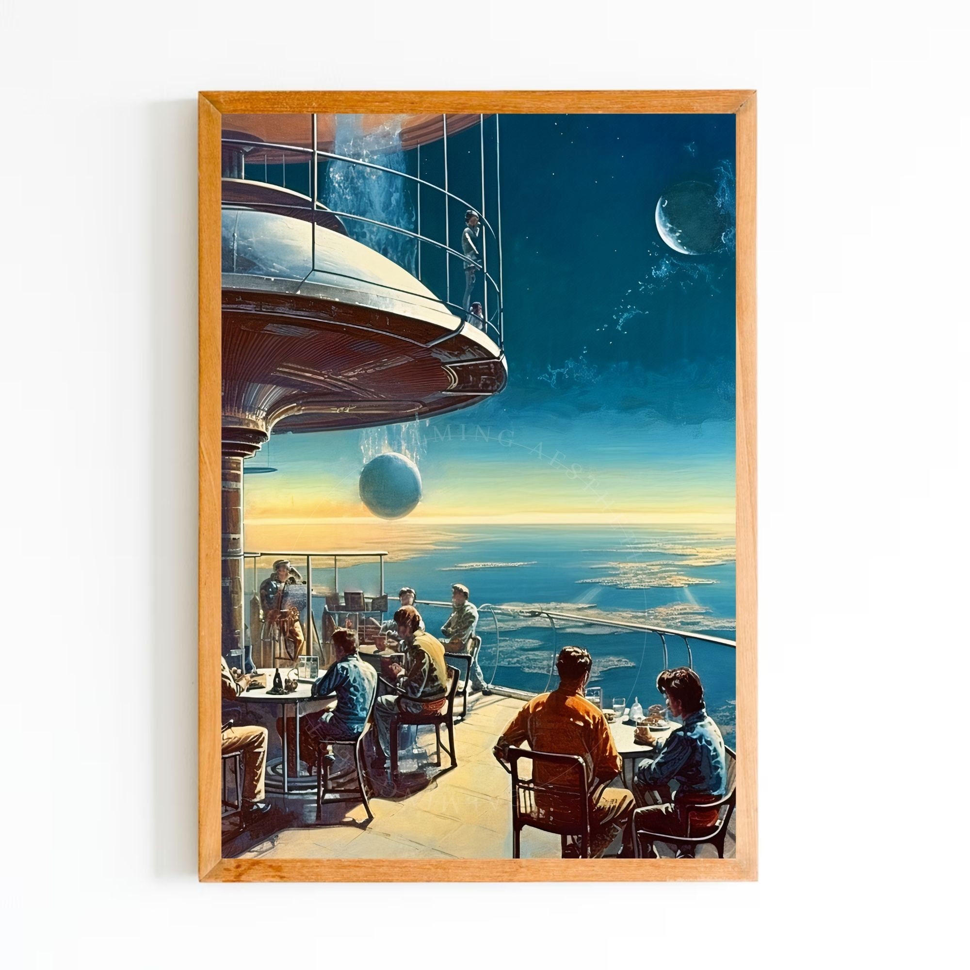 Poster Space Terrace Expansive View Art, Sci-fi, Large Poster, Retro ...