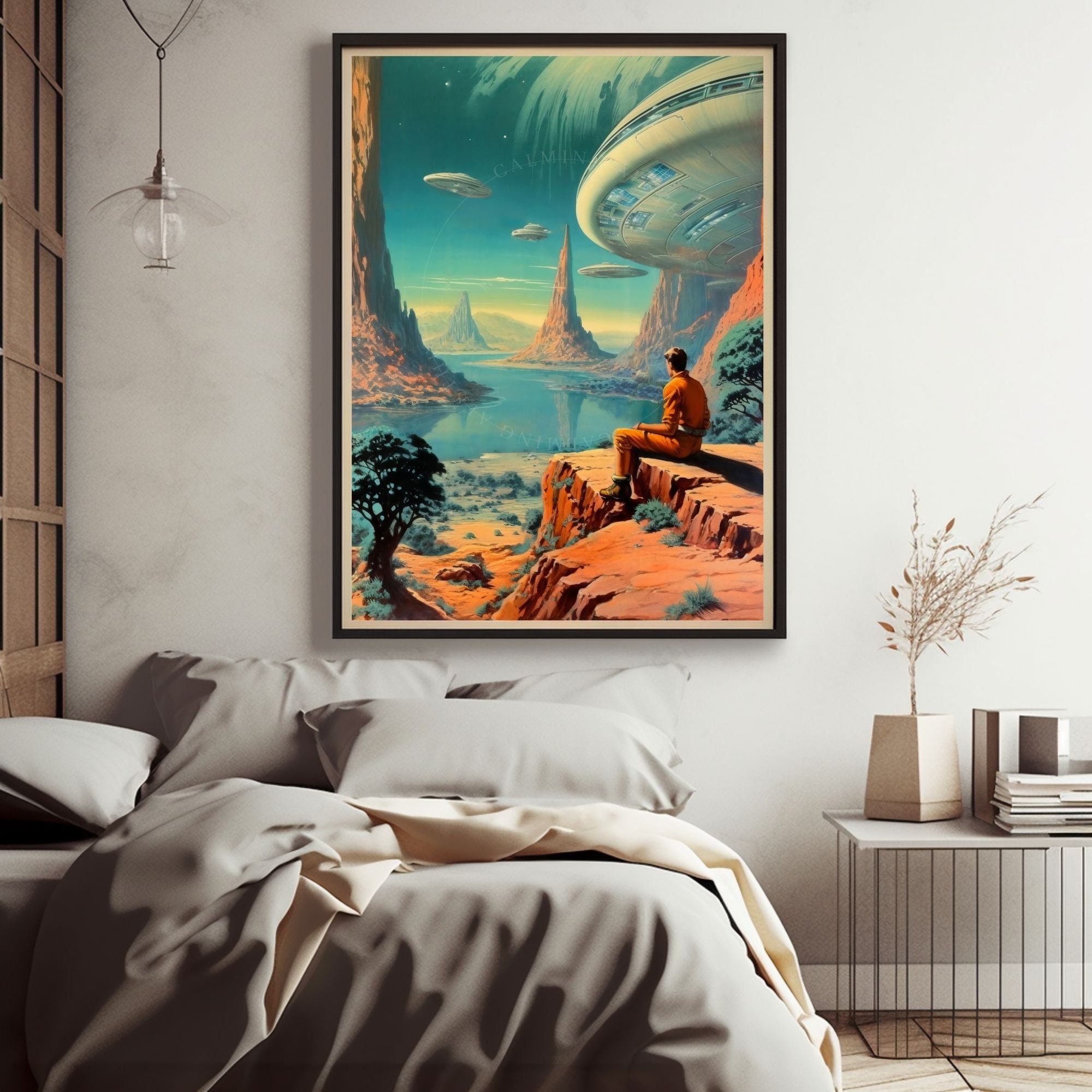 Poster Retro Aesthetic Sci-fi Multidimensional Landscape Art Print ...
