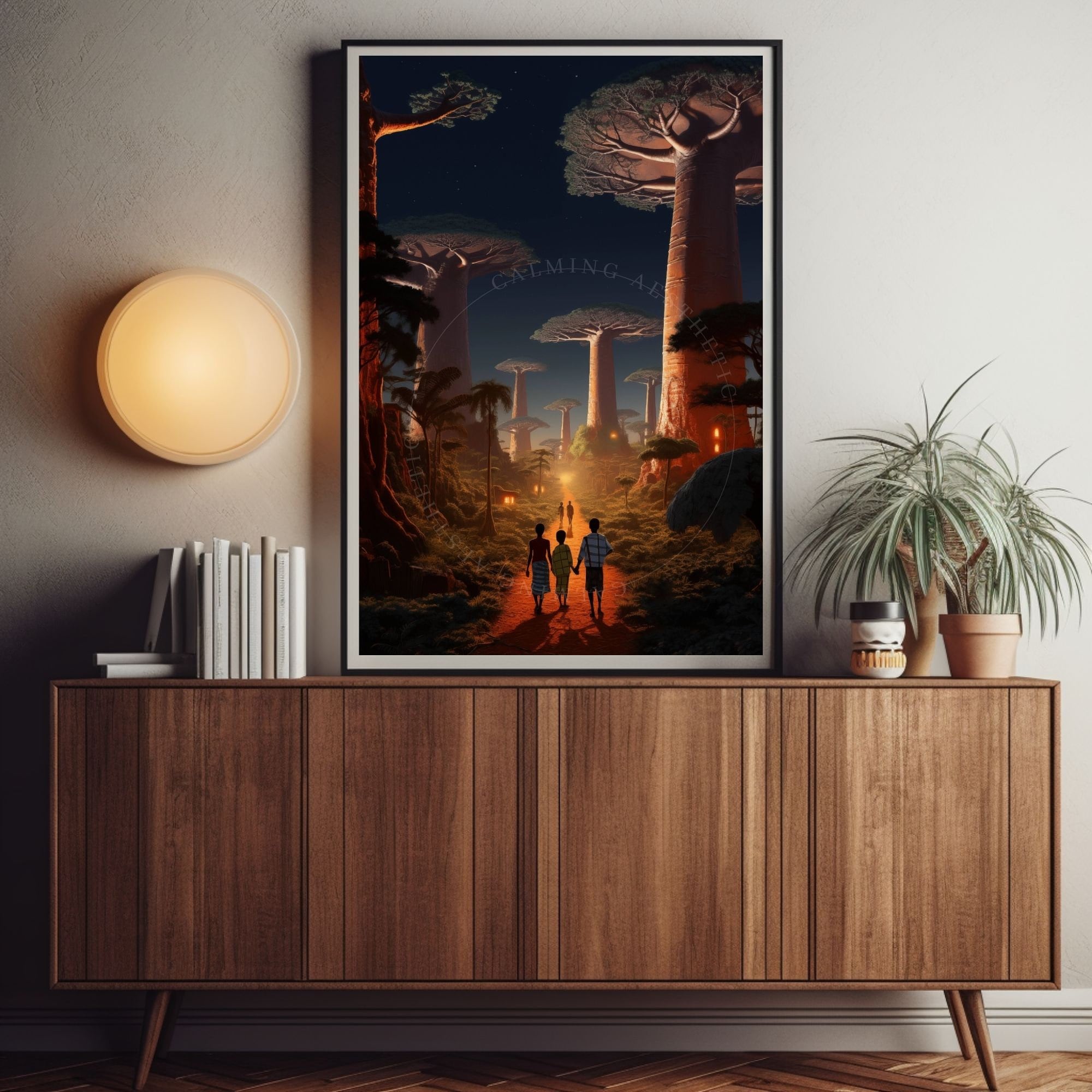 Digital Download Madagascar Baobab Trees Night Sky Wall Art Print ...