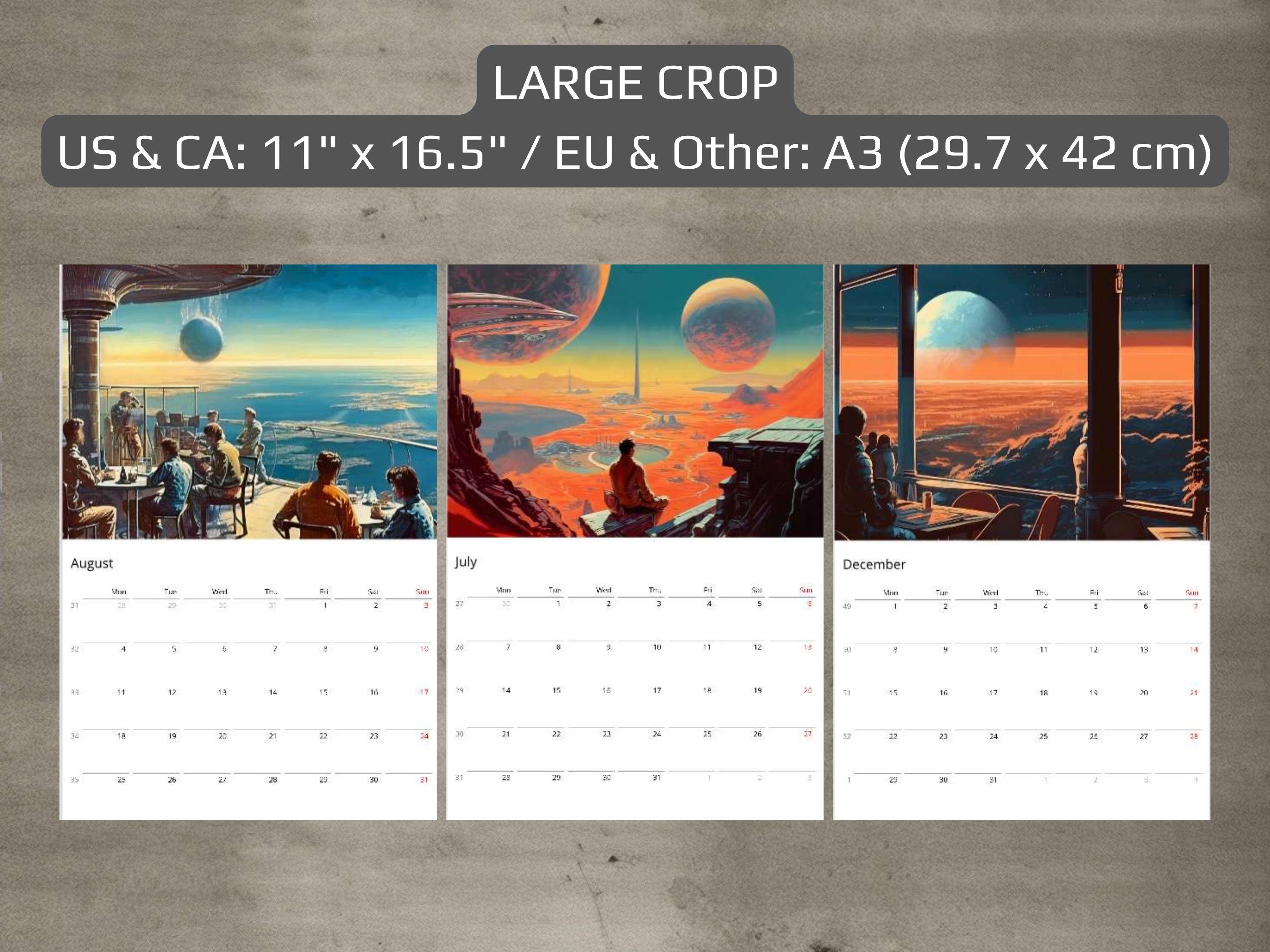 2026 Wall Calendar - Retro Futuristic Art, Scifi Calendar, Christmas ...