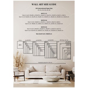 Wall Art Size Guide Set of 2, Frame Size Guide, Print Size Guide ...