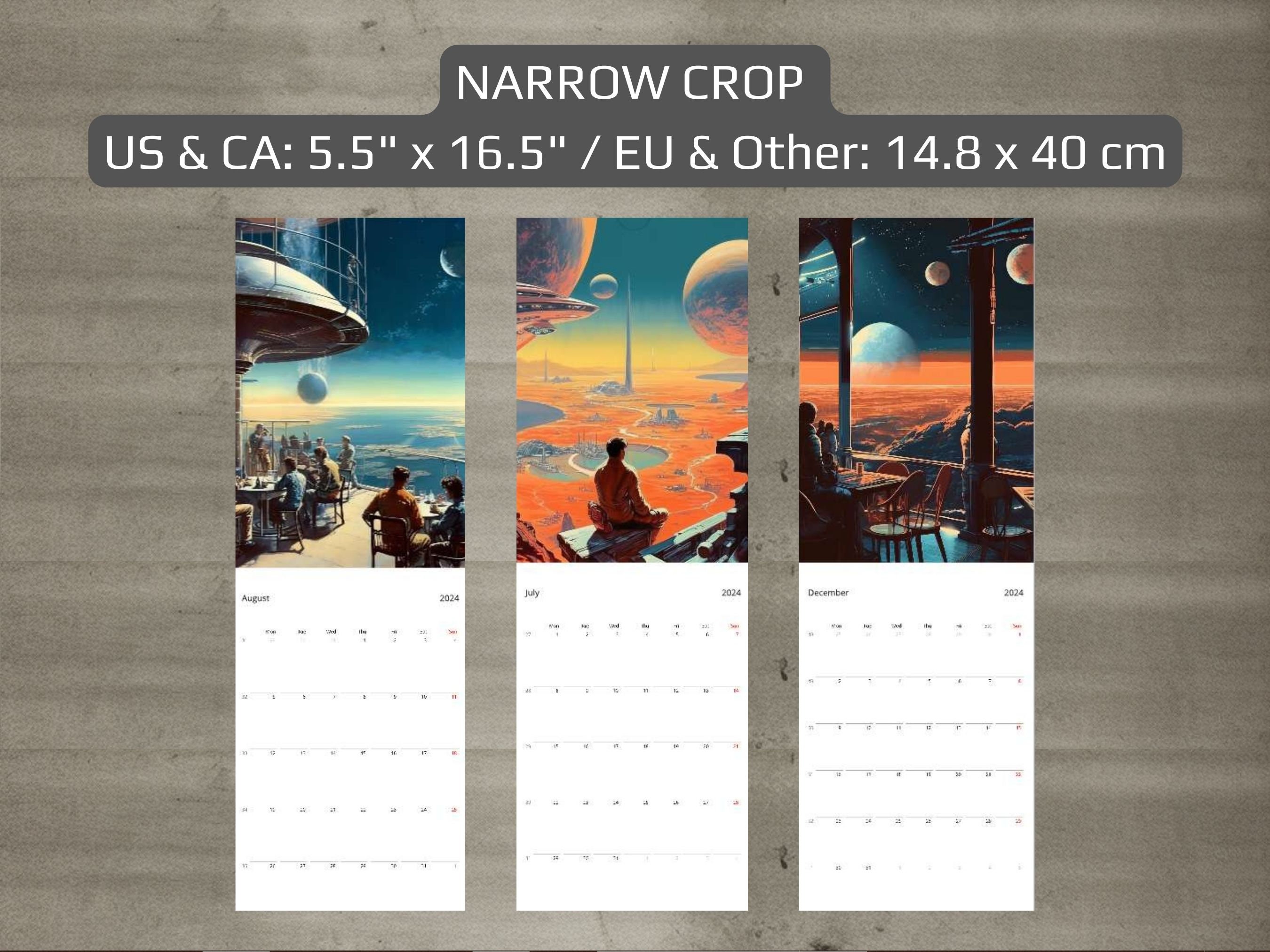 2024 Wall Calendar Retro Futuristic Art, Scifi Calendar, Christmas Gift ...