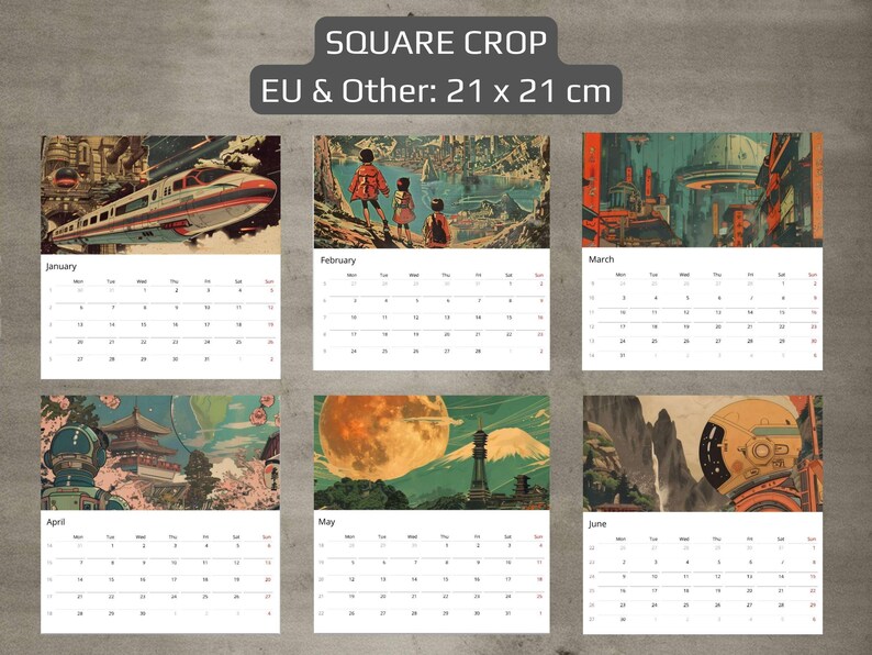 2026 Wall Calendar - Sci-fi Ukiyo-e Space Calendar, Christmas Gift, 12 ...