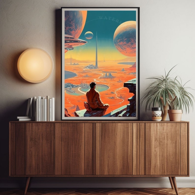Digital Download Retro Futurism Boy Expansive Landscape Art - Etsy