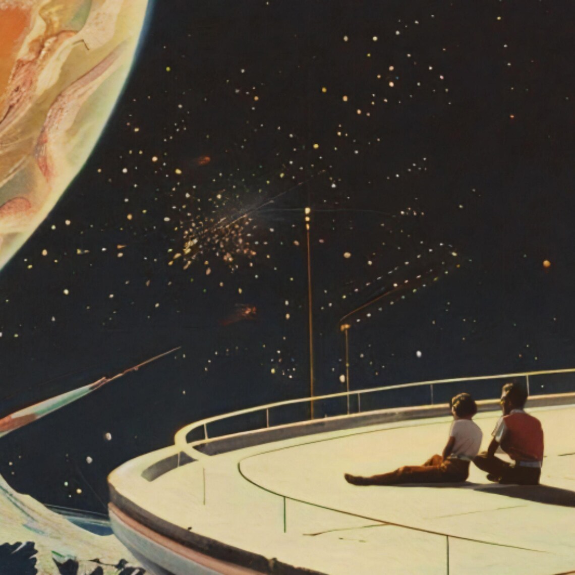 Large Poster Retro Futuristic Space Date Wall Art Print - Vintage Mid ...