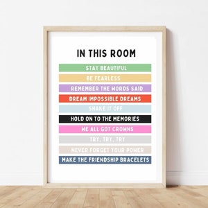 In This Classroom Poster Motivational Taylor Eras Poster Swift Quote ...