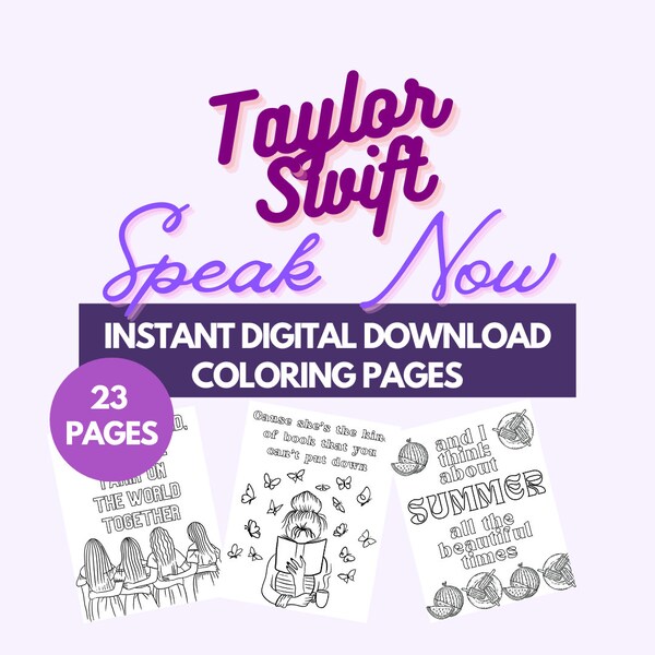 Taylor Coloring Page - Etsy Sweden