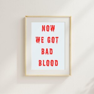 Bad Blood Halloween Poster Taylor Halloween Wall Art Swift Halloween ...