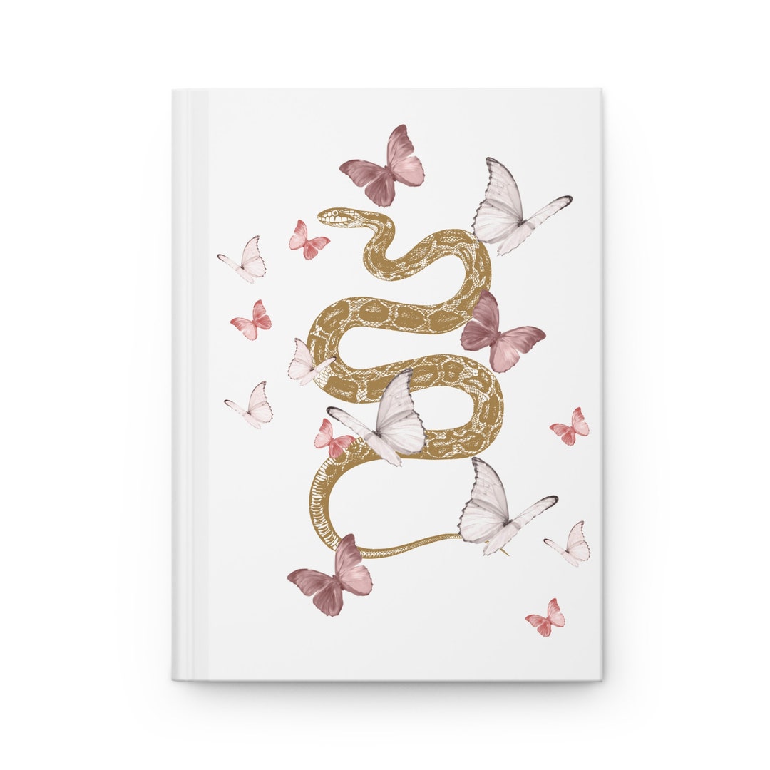 Snake and Butterflies Hardcover Journal Reading Journal - Etsy