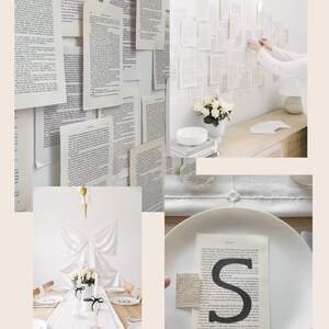 Book Lover Gift Library Wedding Decor 100 Book Page Literary ...