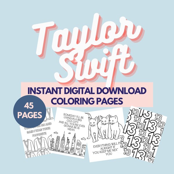 Swiftie Coloring Book - Etsy