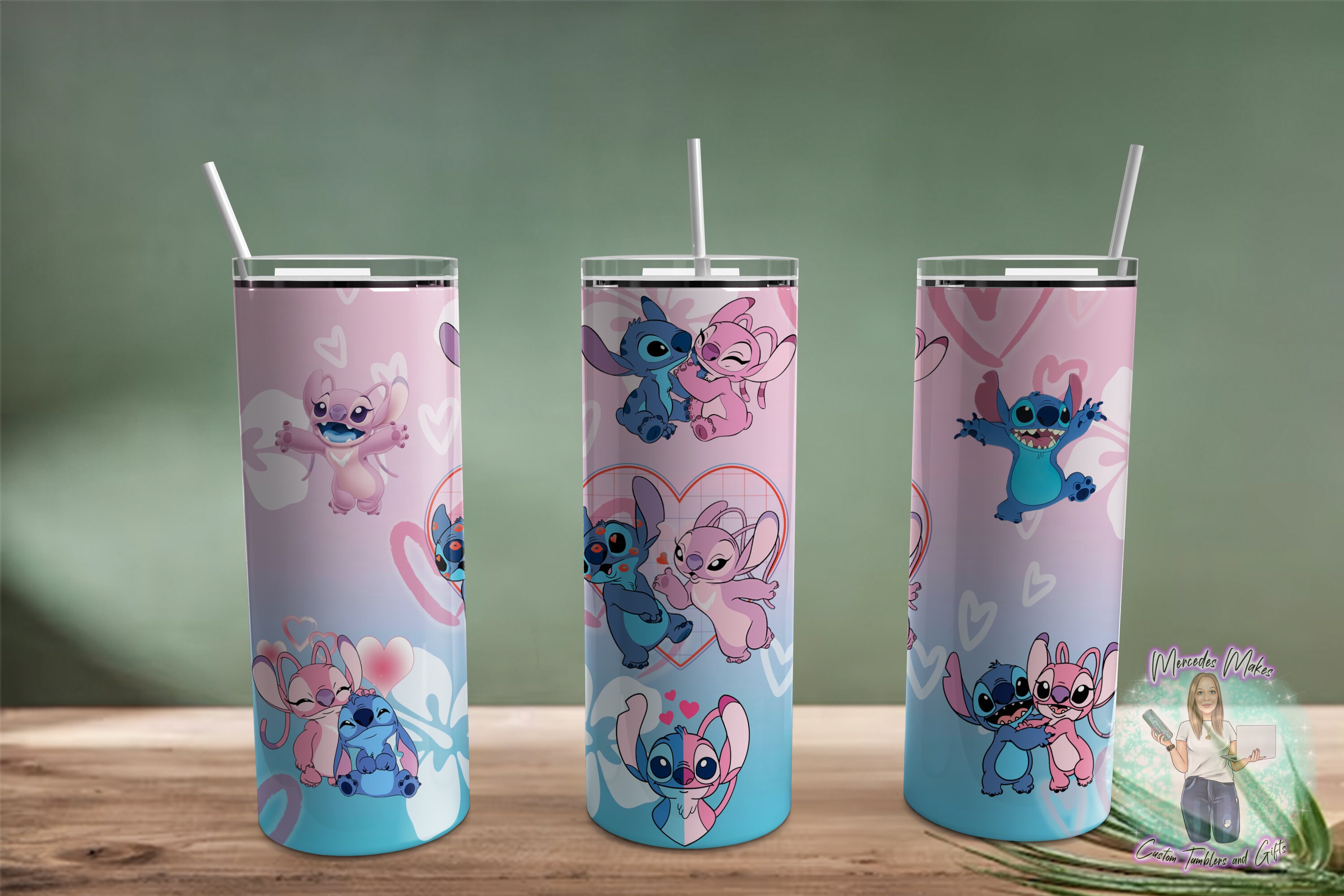 Stitch & Angel| Sublimation Tumbler Wrap| 20 Oz Skinny Tumbler| PNG ...