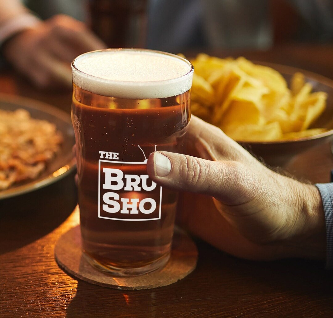 The Bru Sho Nucleated Beer Glass: Custom Laser Etched 16oz Pint - Etsy