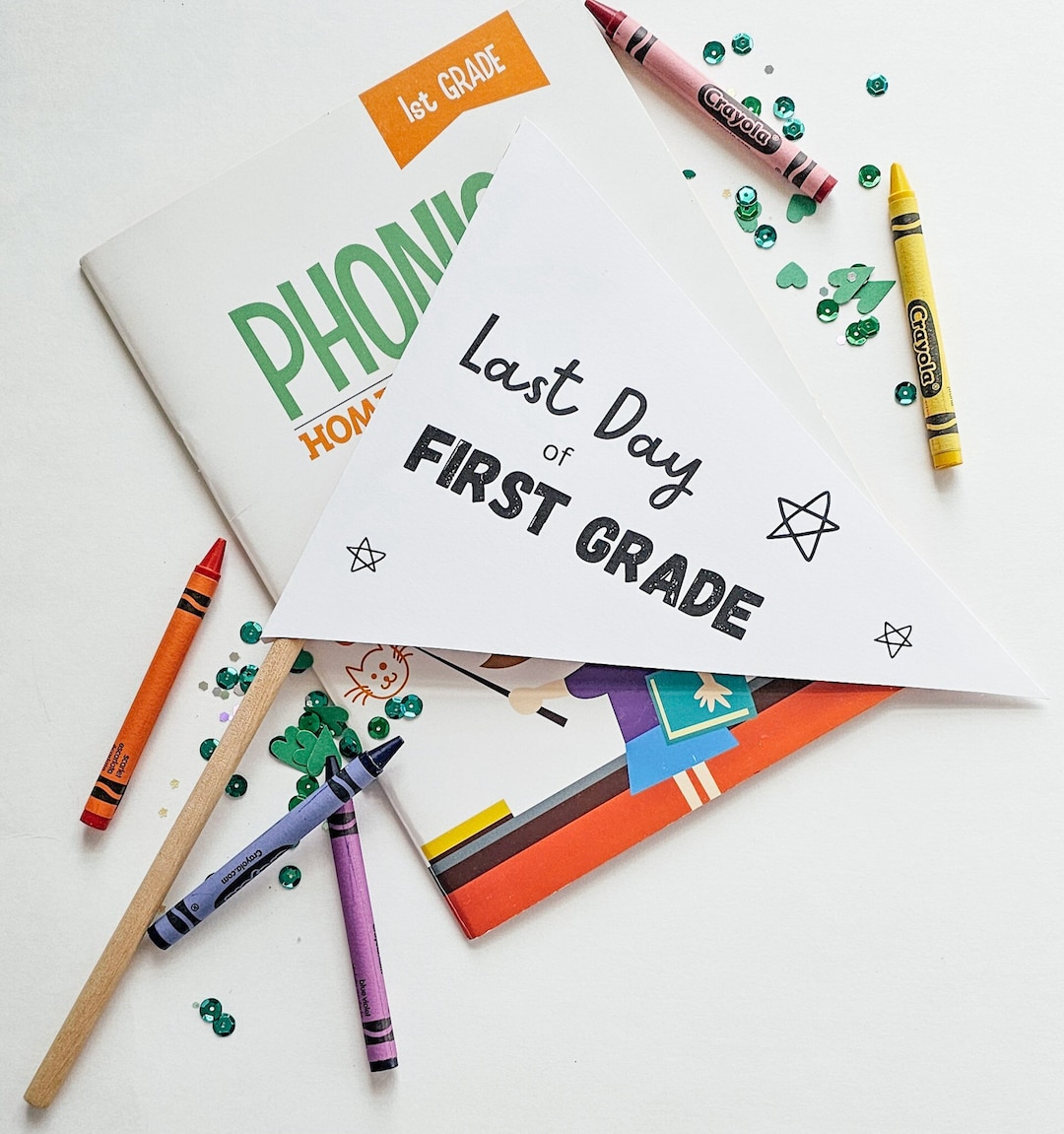 FIRST GRADE Last Day of First Grade Photo Download Prop, Last Day of ...