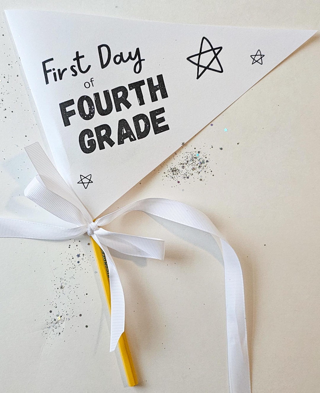 First Day of 4th Grade Pennant Flag Printable, School Photo Prop, Flag ...