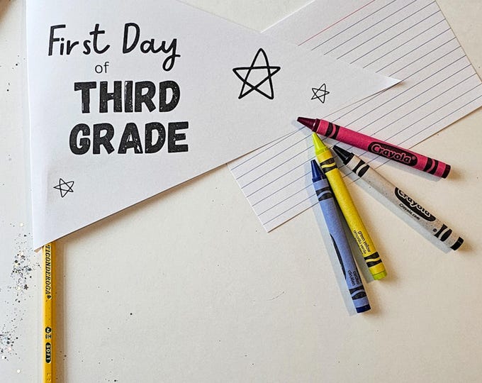 Printable First and Last Day of 3rd Grade Pennant | First Day and Last ...
