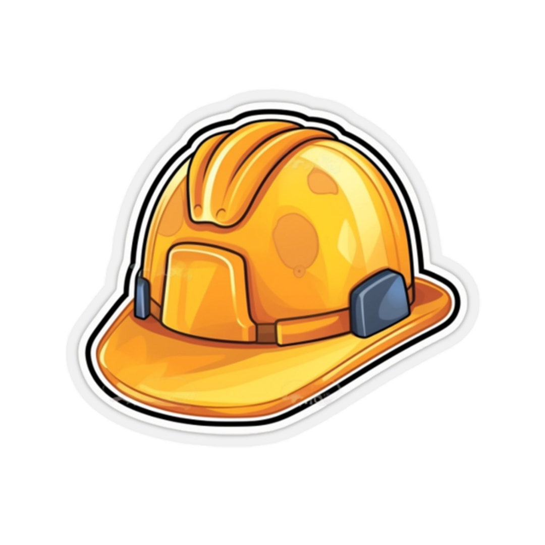 Yellow Construction Hat Sticker - Etsy