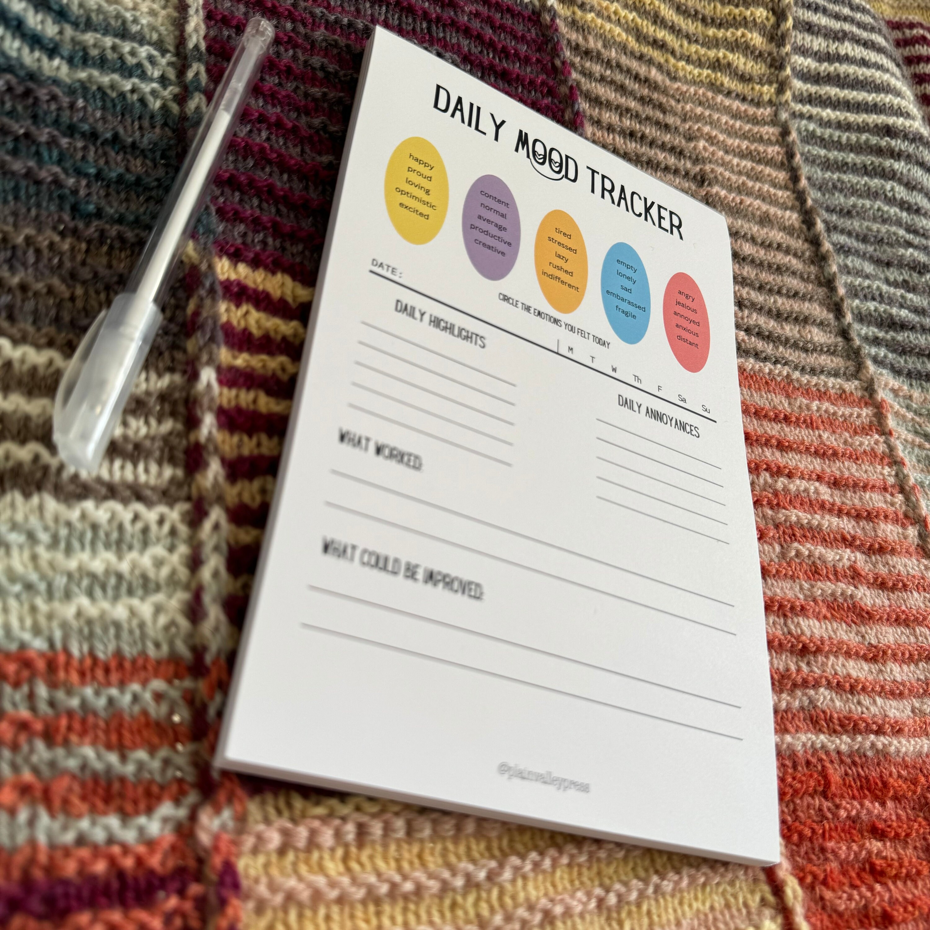 Daily Mood Tracker Notepad - Grounding Exercise - Etsy