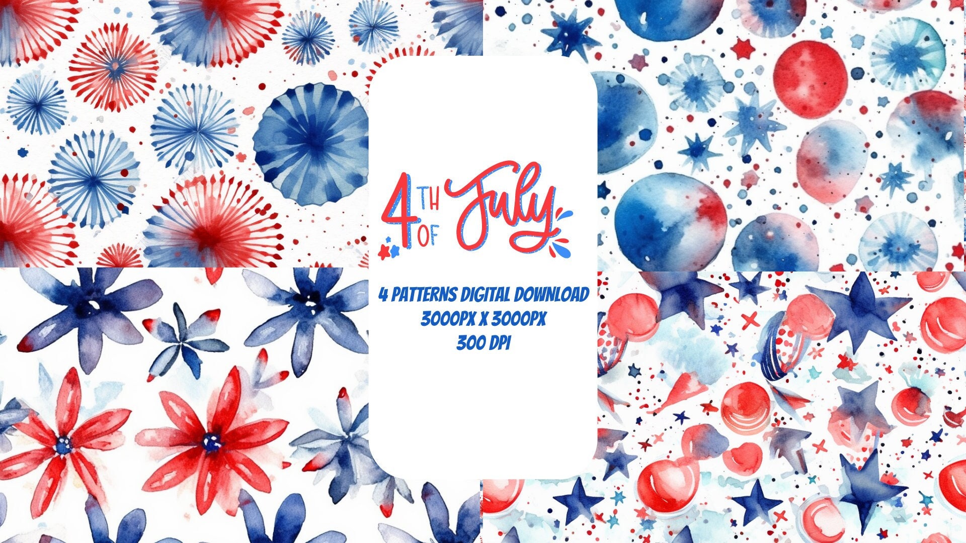 FORTH OF JULY (tile Pattern) Digital Download - Etsy